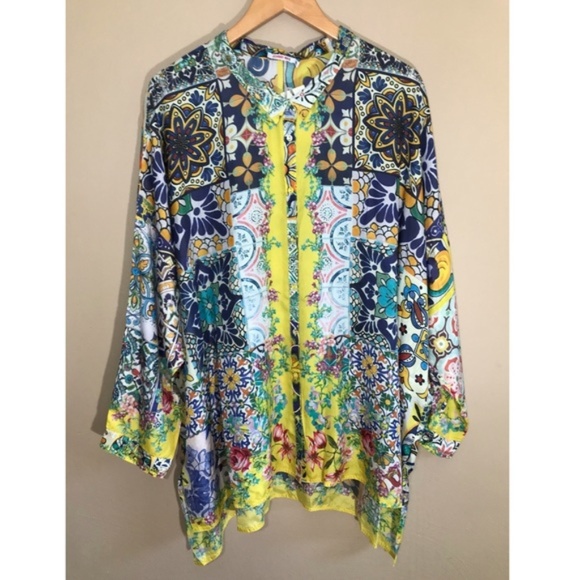 Johnny Was | Tops | Johnny Was Morocco Mosaic Print Silk Blouse | Poshmark